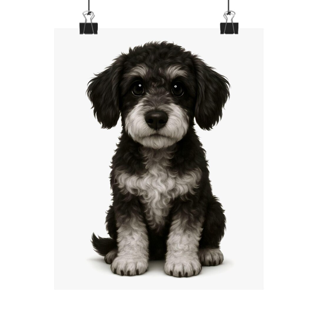 Schnoodle Dog Matte Vertical Poster, Cute Pet Wall Art, Dog Lover Gift ...