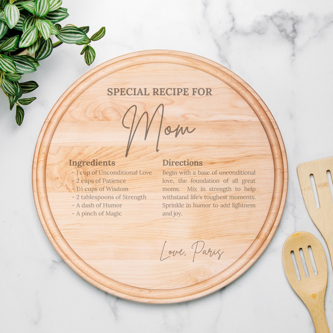 Mother Recipe Cutting Board Gift, Custom Engraved, Mother's Day Cutting ...