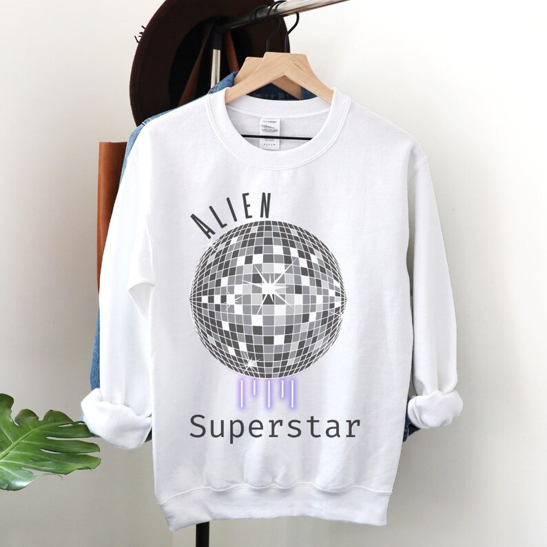 Alien Superstar Retro Disco Ball Sweatshirt Trendy Disco - Etsy