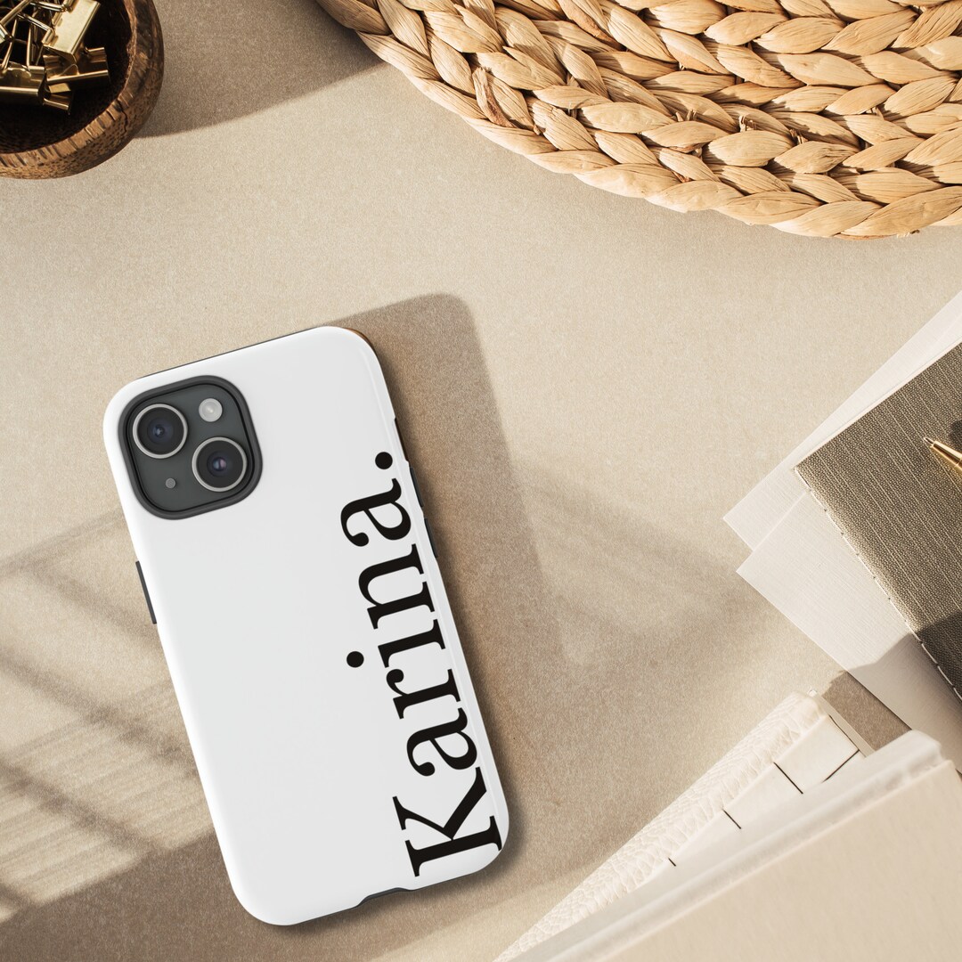 Personalized Name iPhone 15 Pro Case, Minimal Custom Name Phone Case ...