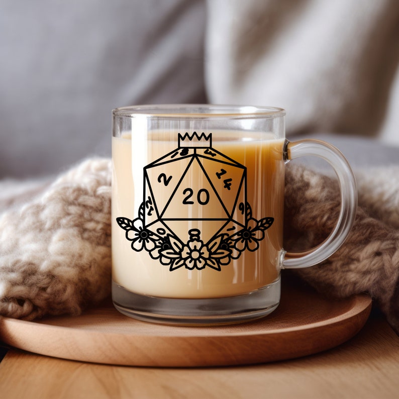 Dungeons and Dragons Dice Glass Mugs, Dnd Dungeon Master Gift Nerdy ...