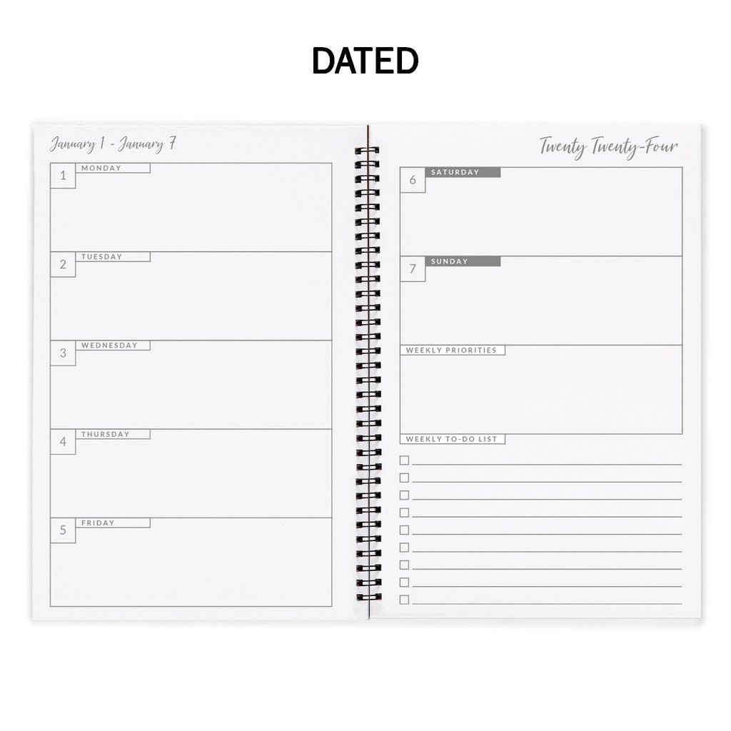 Productivity Daily Planner Spiral Notebook, Task Planner Daily Undated ...