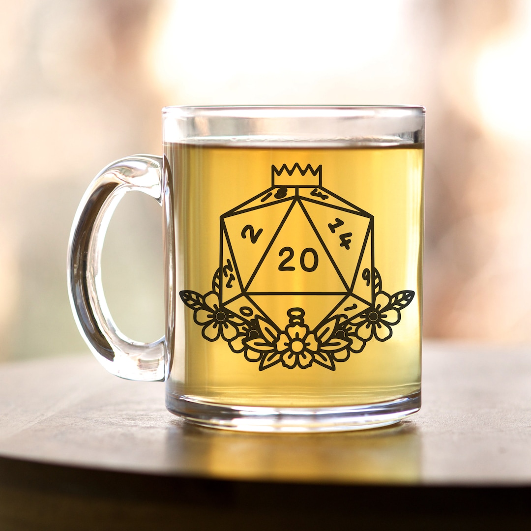 Dungeons and Dragons Dice Glass Mugs, Dnd Dungeon Master Gift Nerdy ...