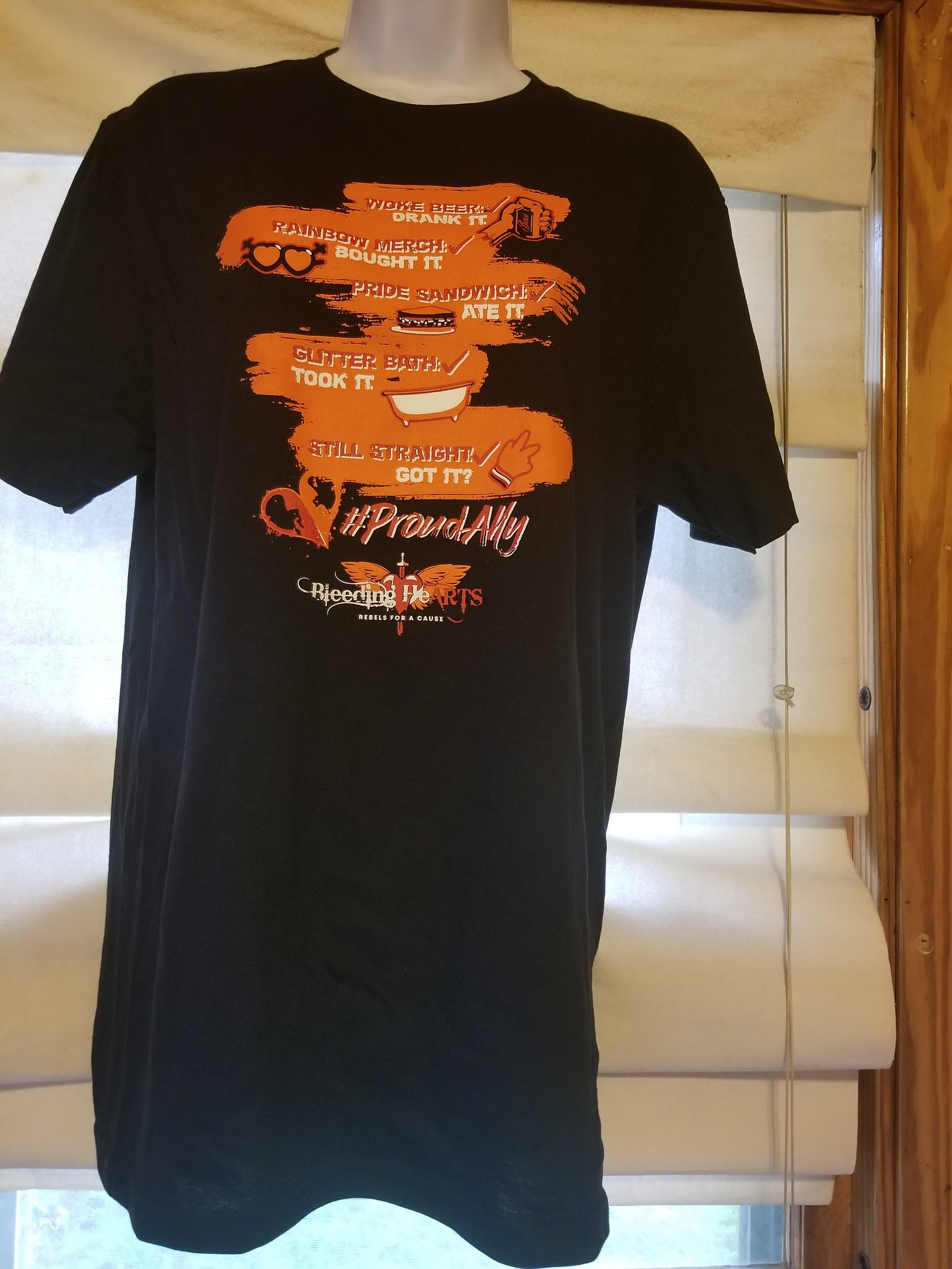 Proud LGBTQ Ally, Bleeding Hearts, Rebel for a Cause Graphic T-shirt ...