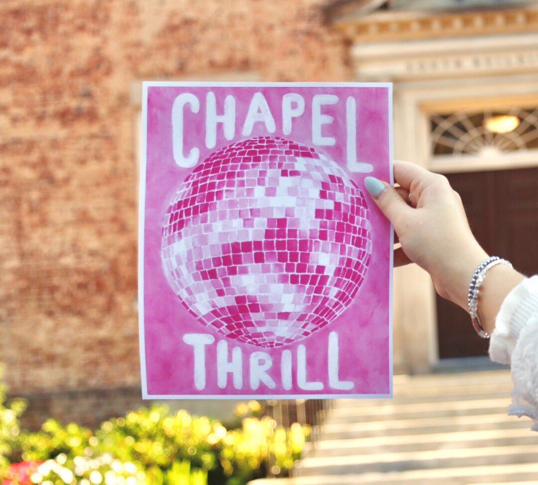 PINK UNC Chapel Hill Disco Ball Art Print | CUSTOM Color Disco Ball Art ...
