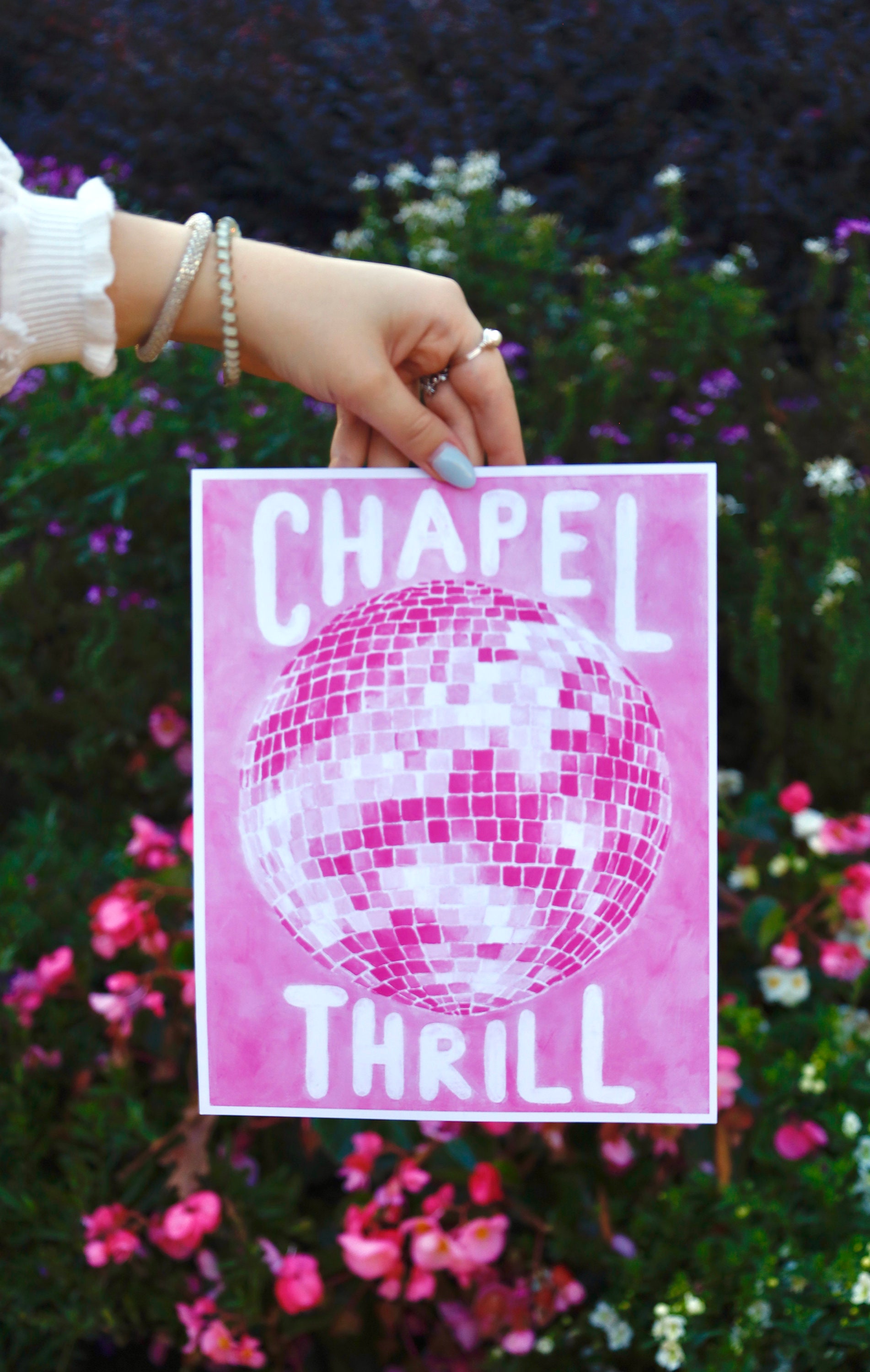 Digital Download PINK UNC Chapel Hill Disco Ball Art Print | Various ...