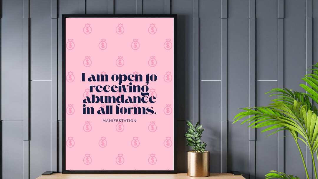 Pink Wealth Manifestation Printable Poster - Etsy
