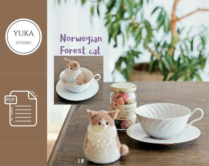 Crochet Cat Pattern, Cat Amigurumi Pattern, Crochet Cream Cat Pattern ...
