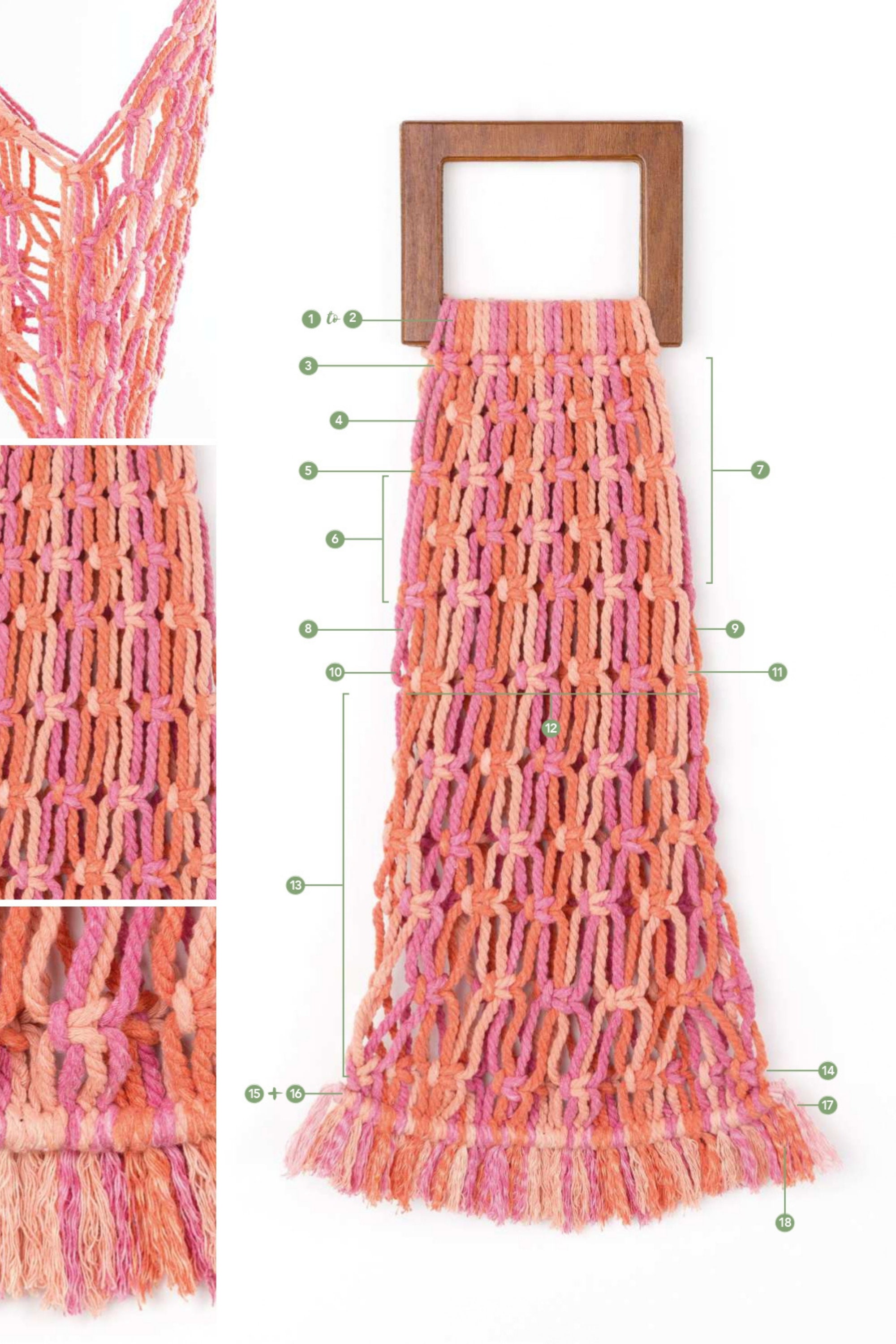 Macrame Market Bag PATTERN , Macrame Shopping Bag DIY, Macrame Net Bag ...