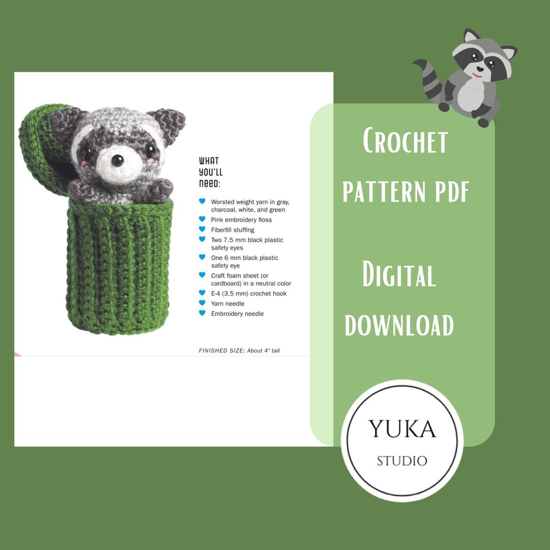 Raccoon Amigurumi Doll Crochet Pattern, Raccoon Baby, Raccoon Plush ...