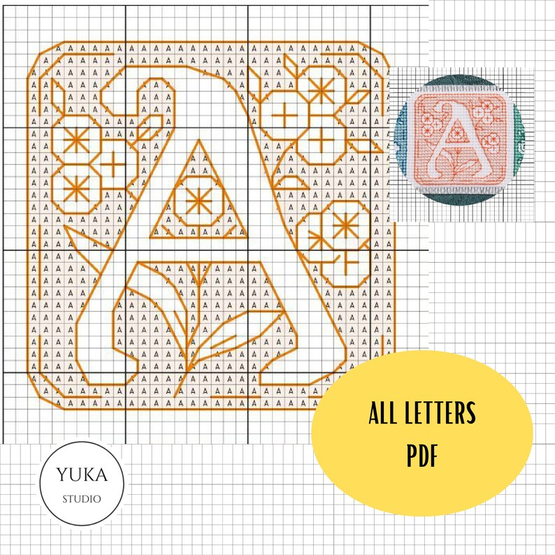Full Alphabet Cross Stitch Pattern, Floral Alphabet Cross Stitch ...