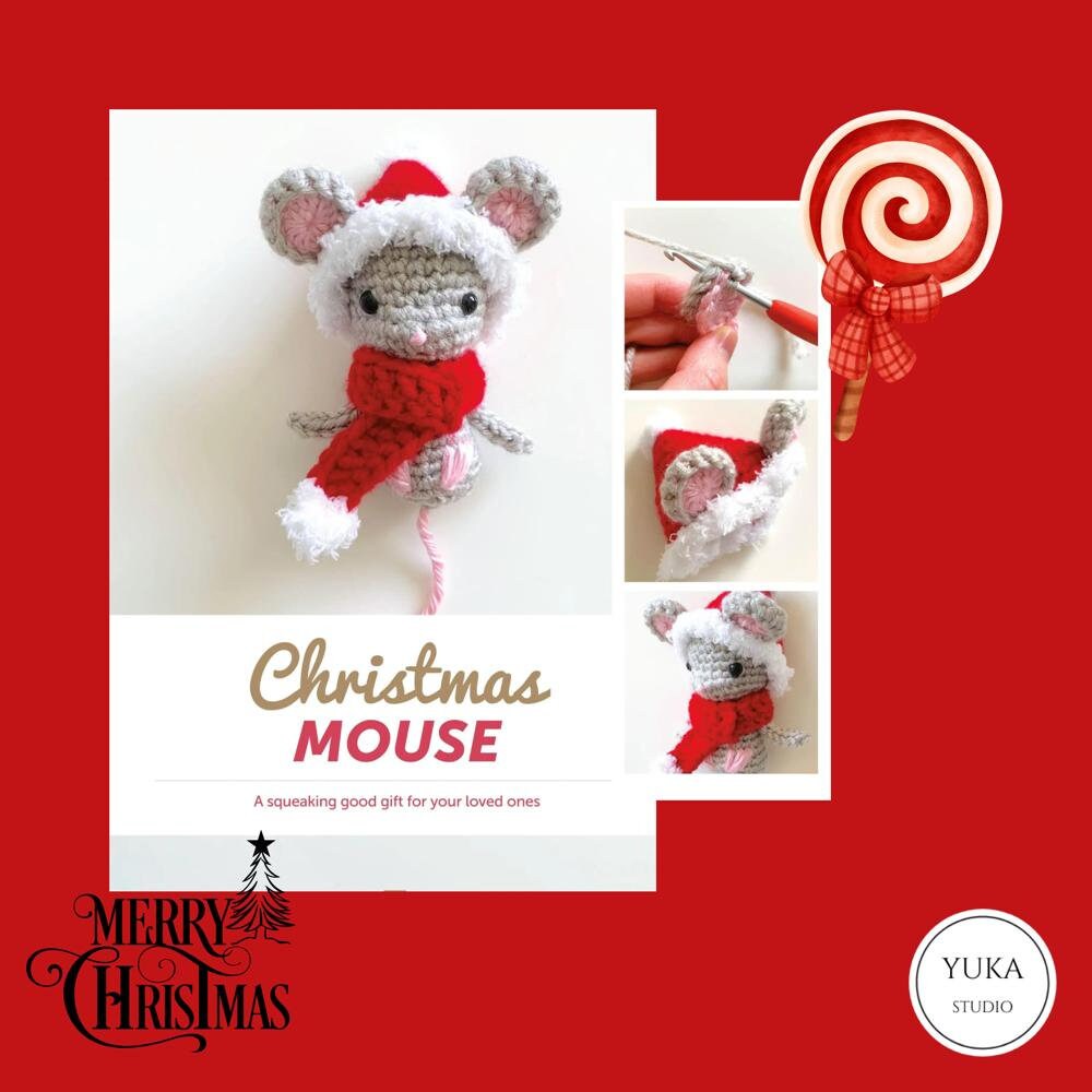 Christmas Mouse Amigurumi Pattern, Christmas Mice Crochet Pattern ...