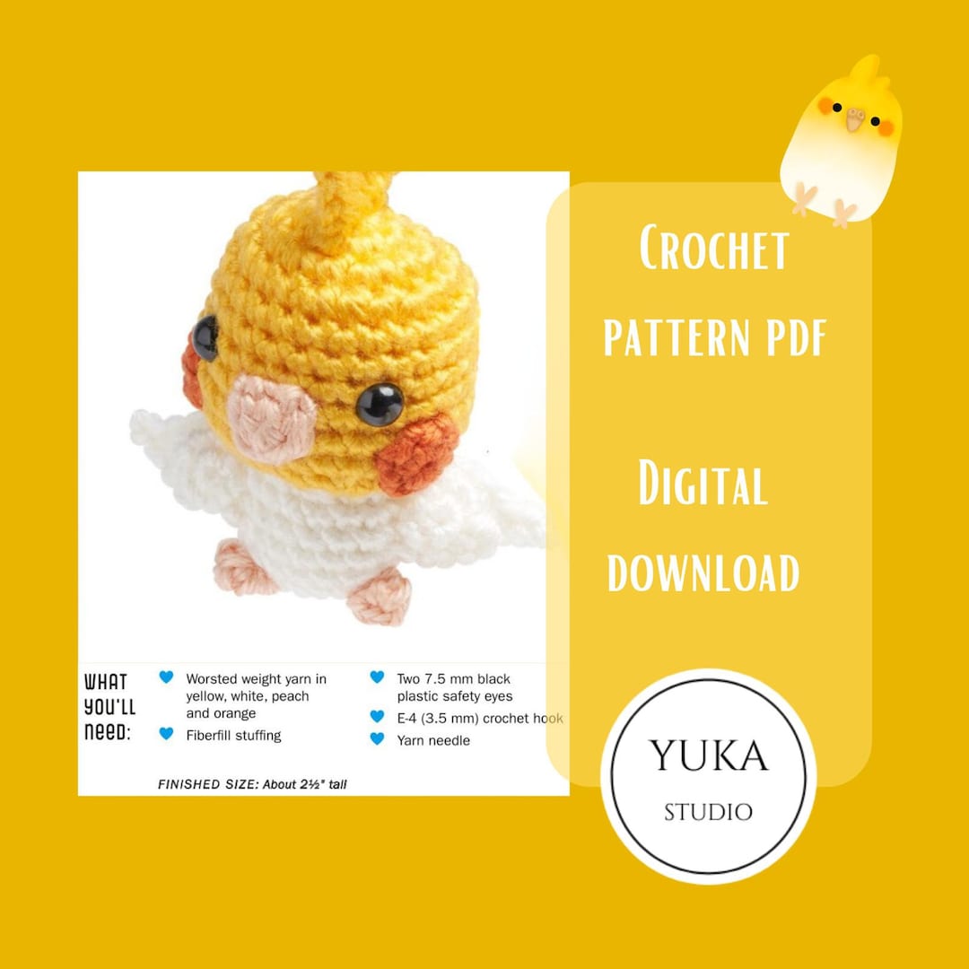 Crochet Cockatiel Pattern: Amigurumi Bird (PDF Pattern) - Etsy