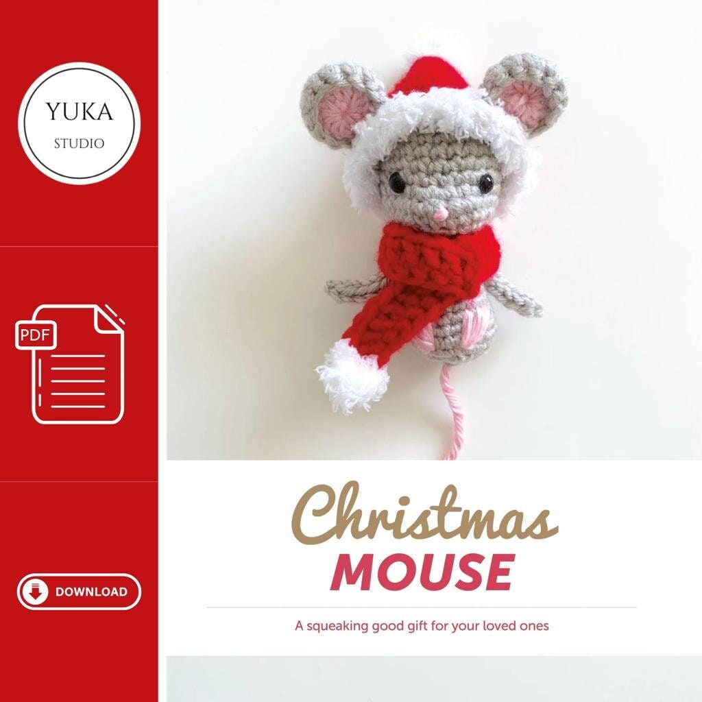 Christmas Mouse Amigurumi Pattern, Christmas Mice Crochet Pattern ...