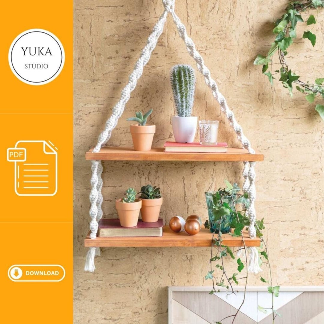 Macrame Hanging Shelf / Macrame Shelf / Macrame Floating Shelf ...