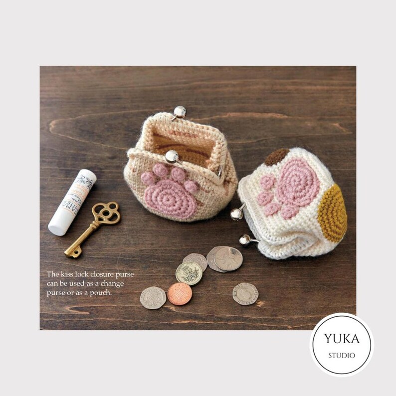 Crochet Cat Coin Purse Pattern Set: Easy Beginner Project (PDF Pattern ...