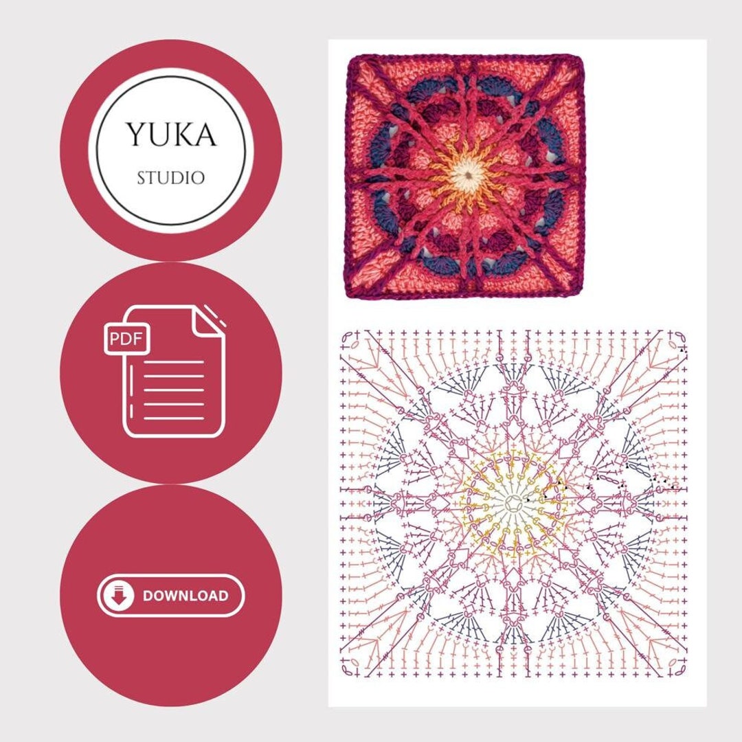 Easy Granny Square Blanket Crochet Pattern, Cluster Cross Granny Square ...