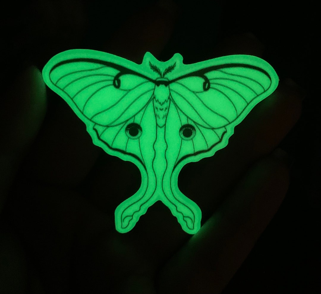 Glowing Luna Moth Sticker - Etsy