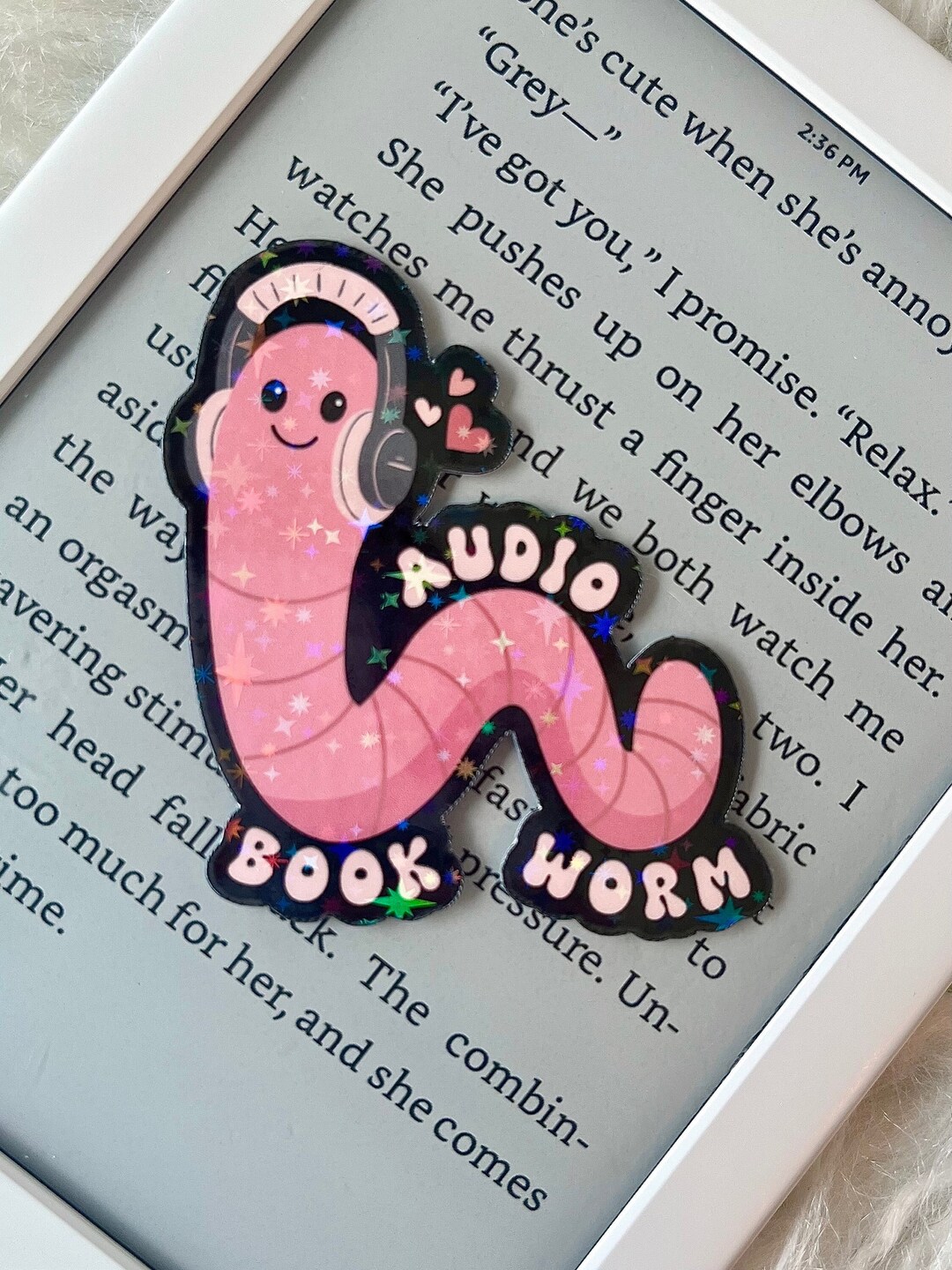 Audio Bookworm Holographic Sticker - Etsy