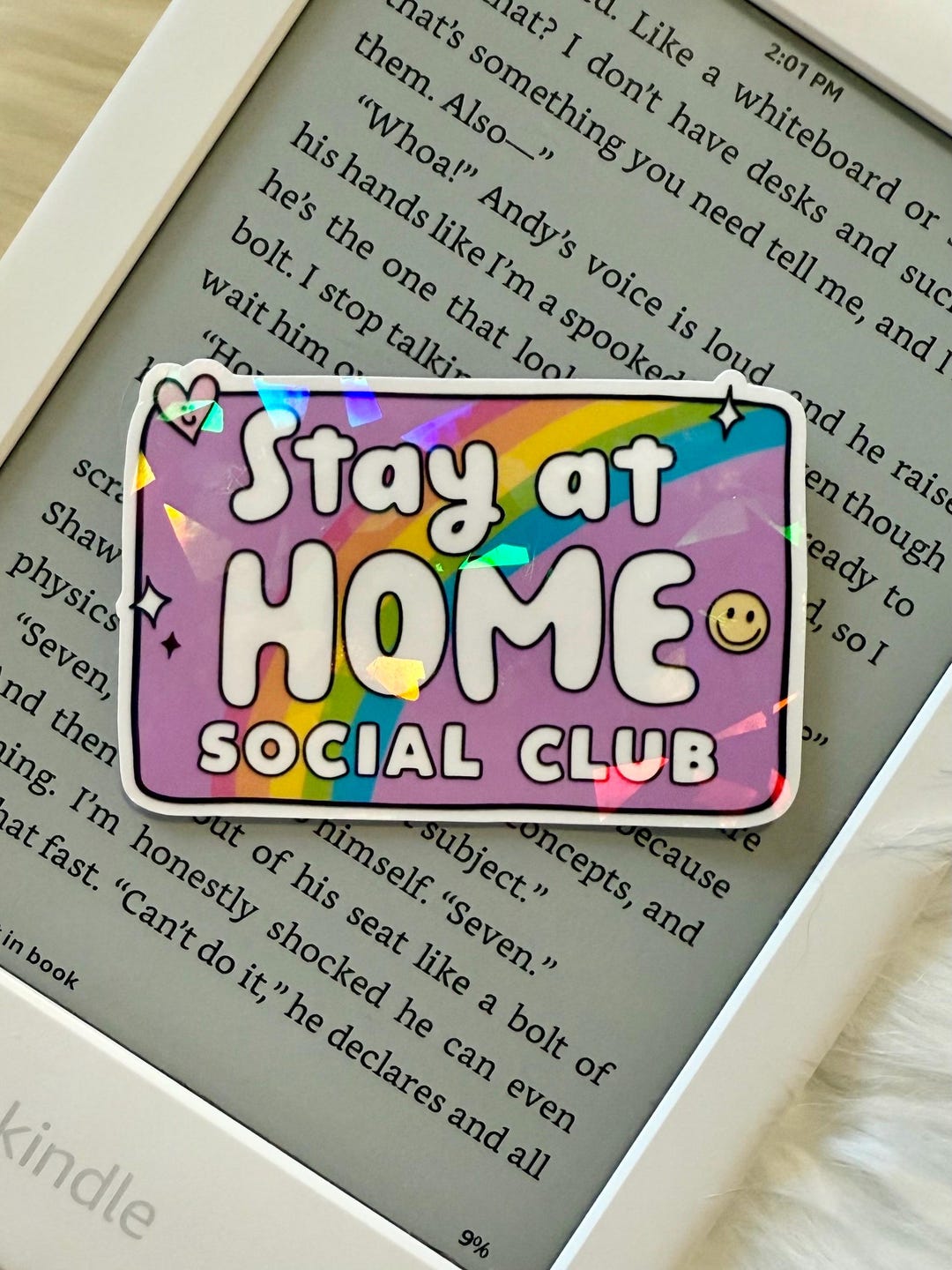 Stay at Home Social Club Holographic Sticker - Etsy