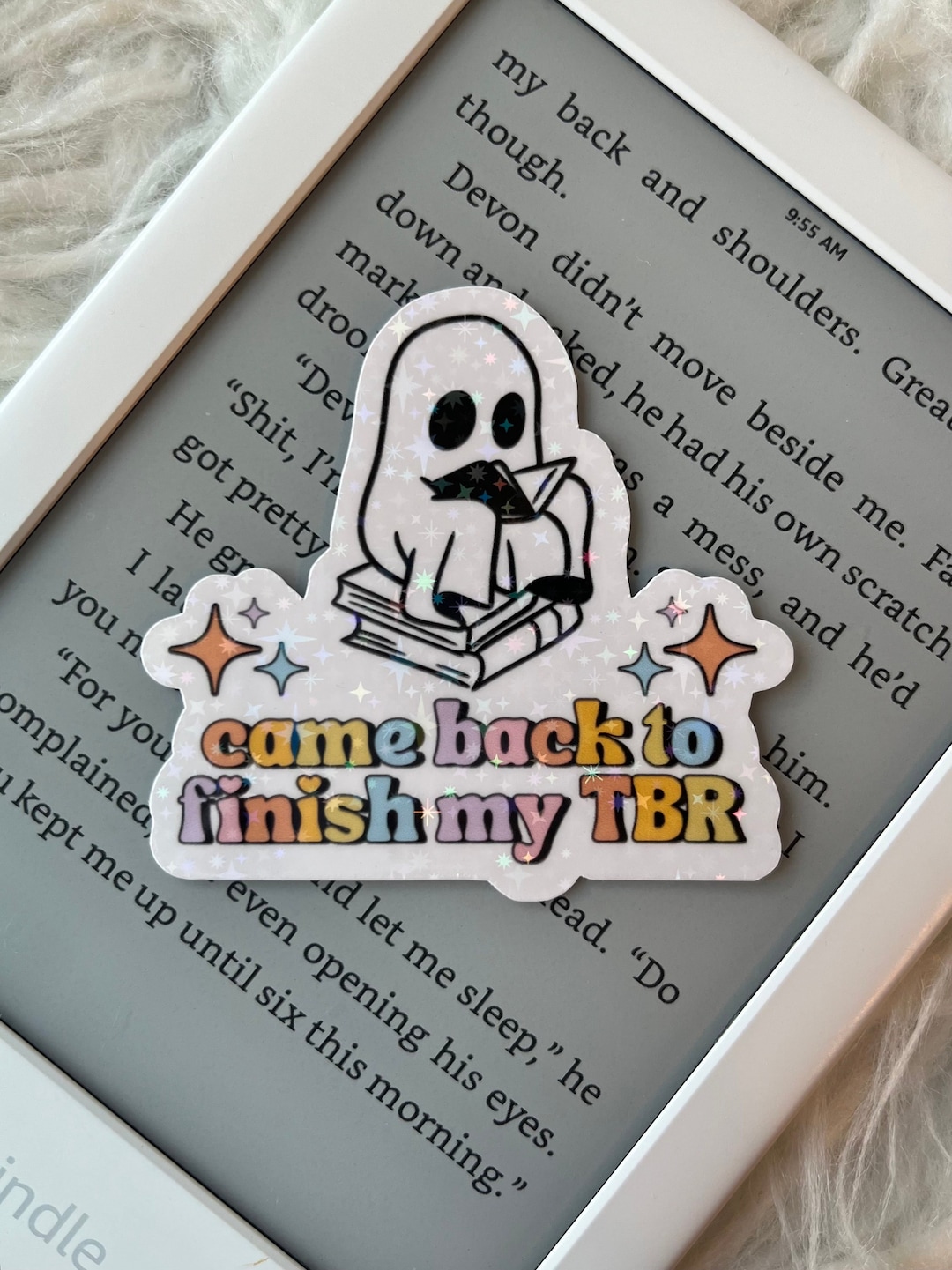 Came Back to Finish My TBR Ghost Holographic Sticker - Etsy