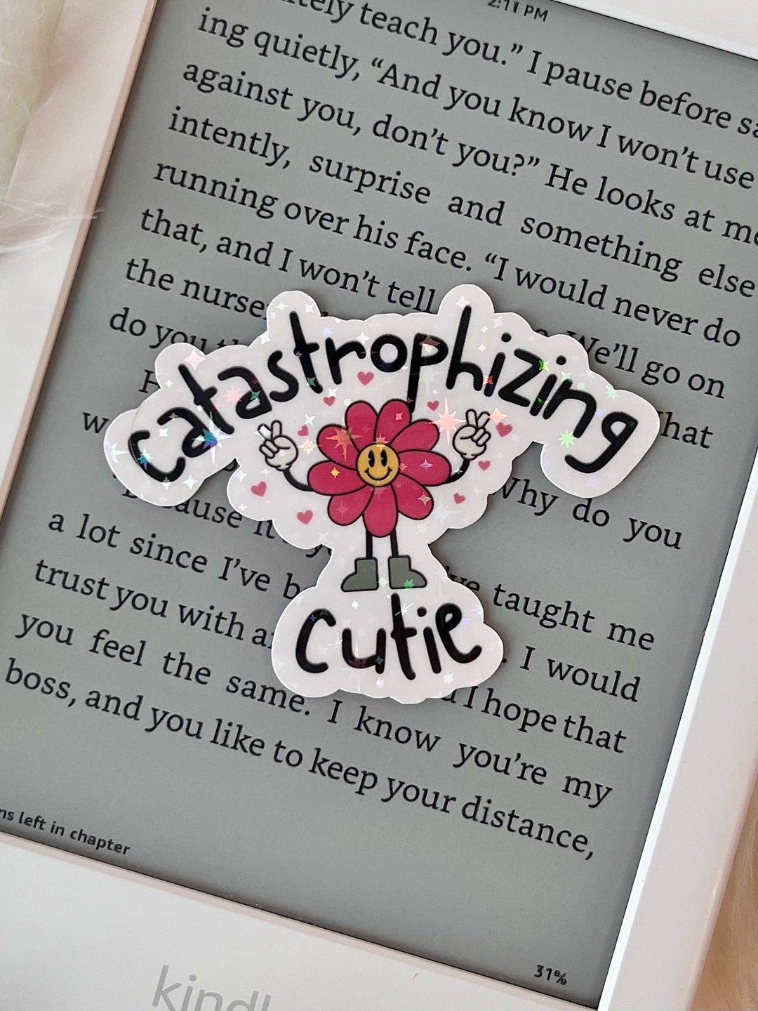 Catastrophizing Cutie Mental Health Holographic Sticker Etsy