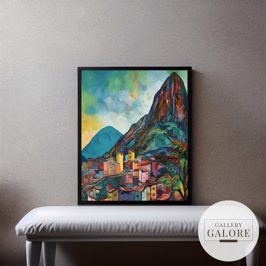 Watercolor Rio De Janeiro Favela Painting, Brazil Wall Art Print ...