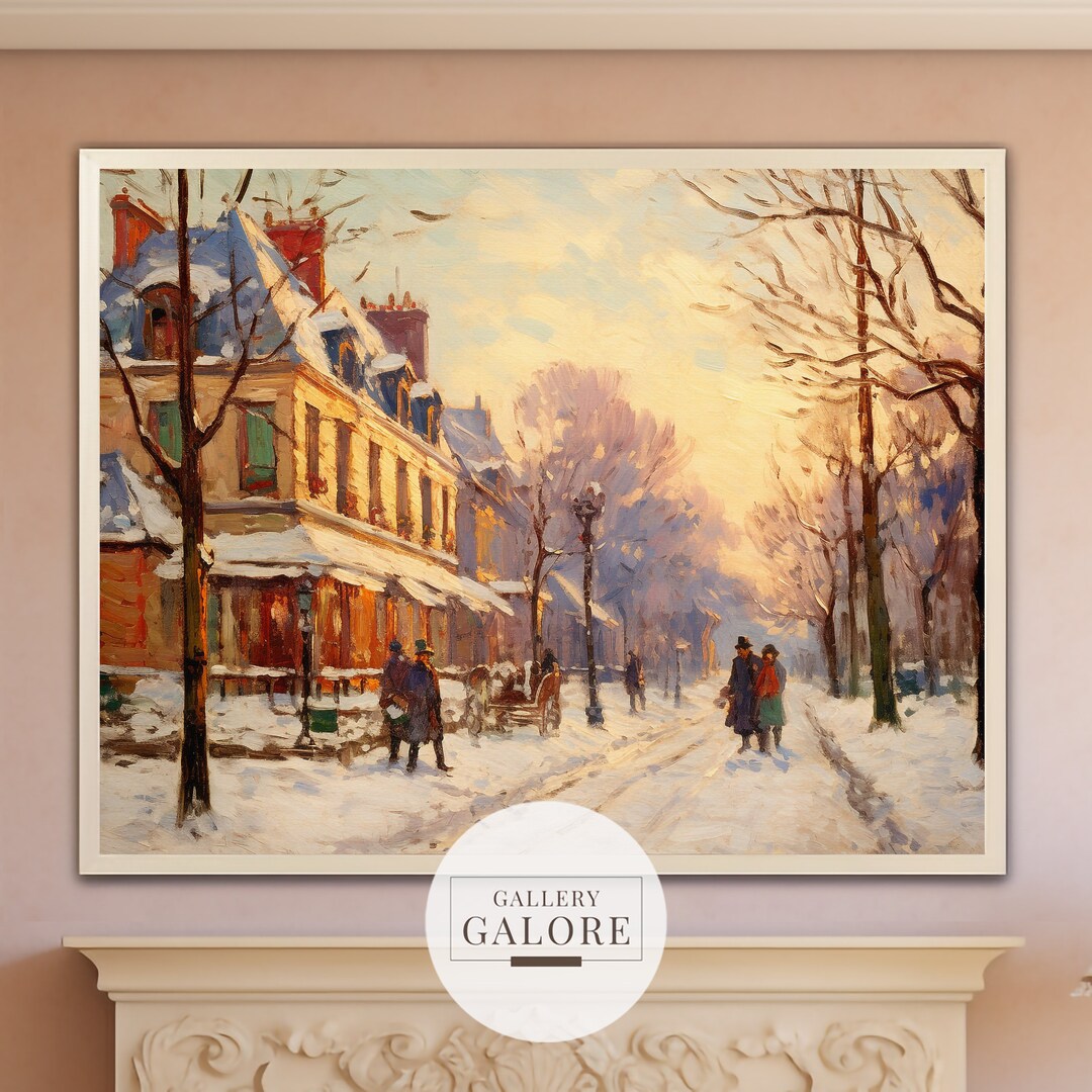 Vintage Winter Village Print, Christmas Town Art (digital Download) - Etsy