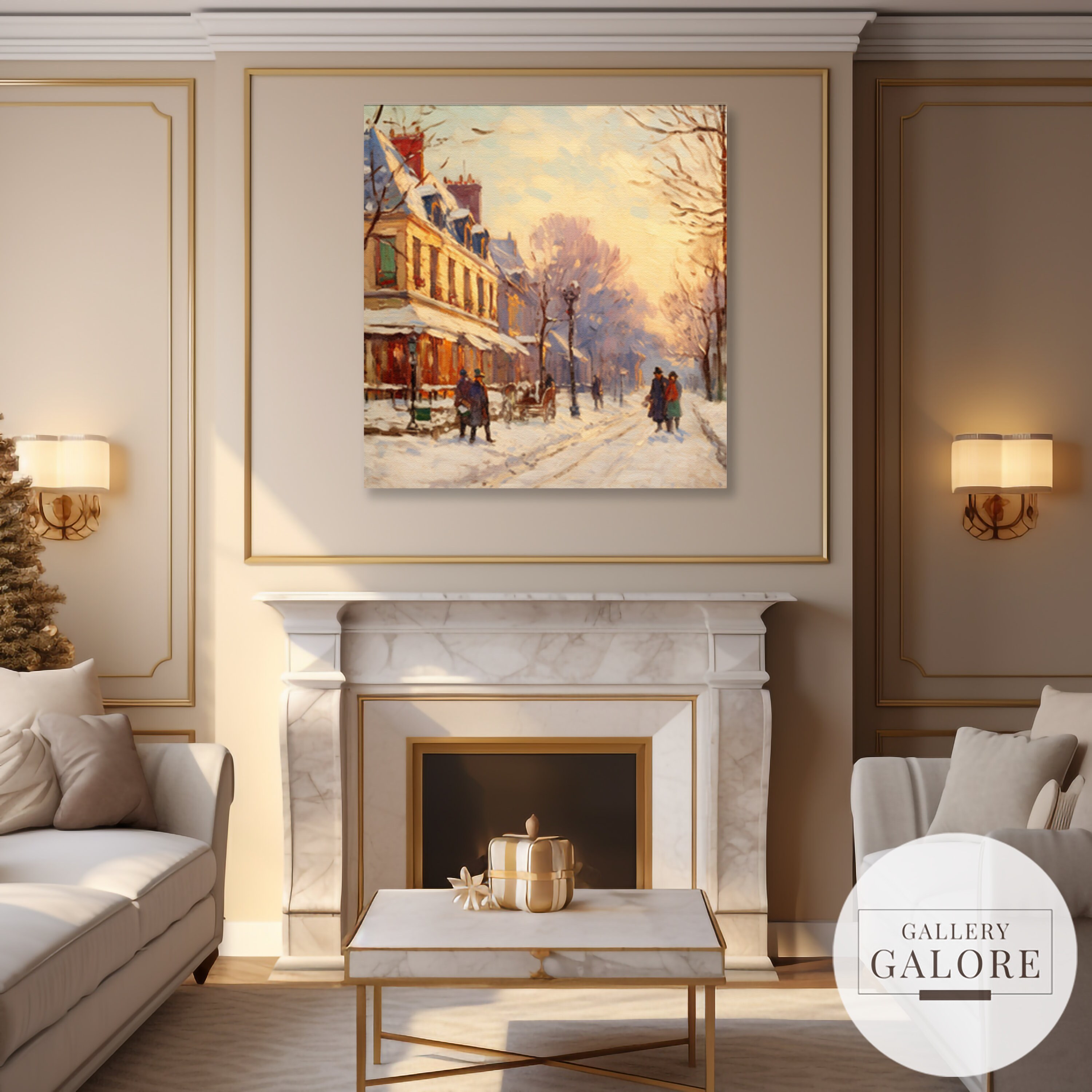 Vintage Winter Village Print, Christmas Town Art (digital Download) - Etsy