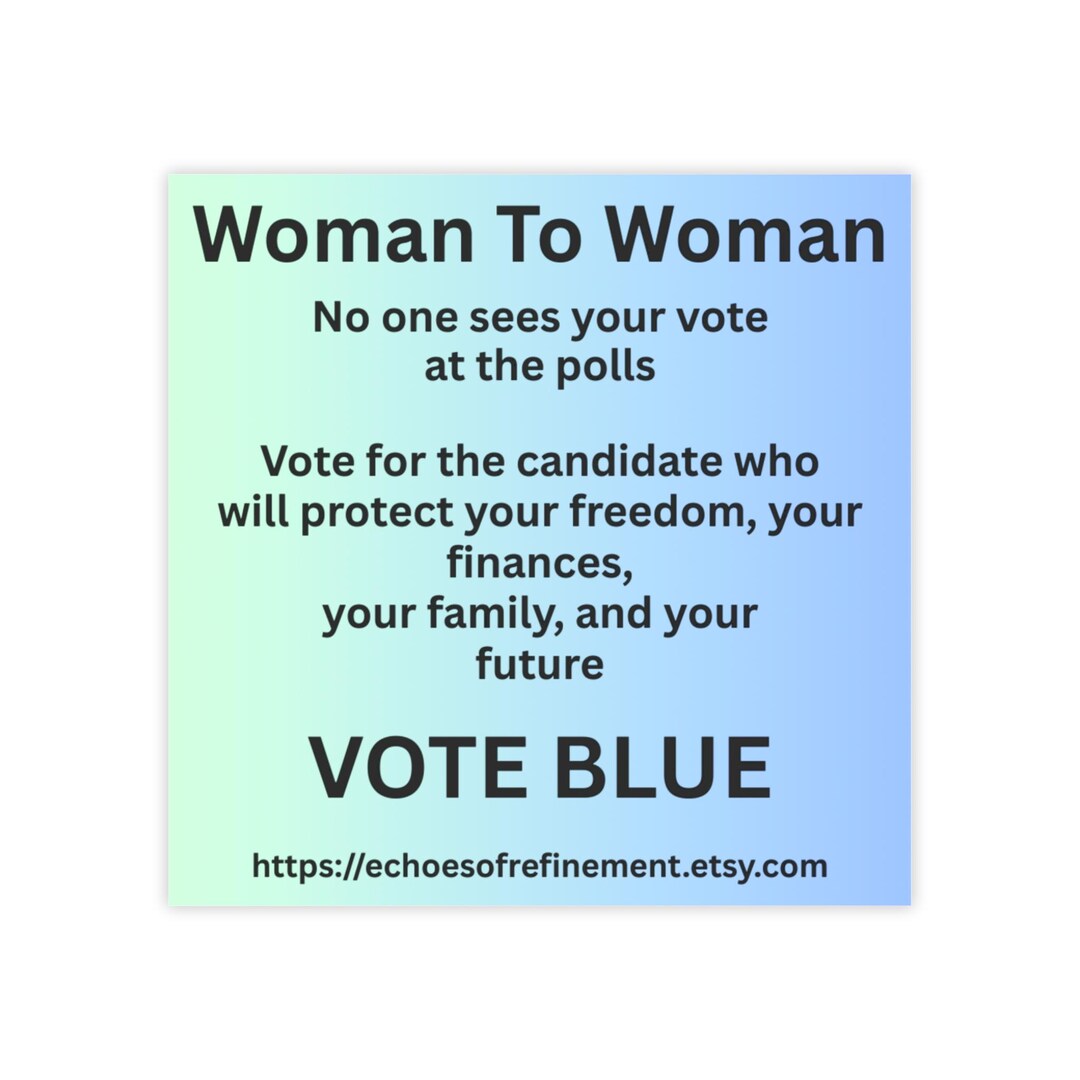 Sticky Post-it Notes Pad Woman to Woman No One Sees Your Vote at the ...