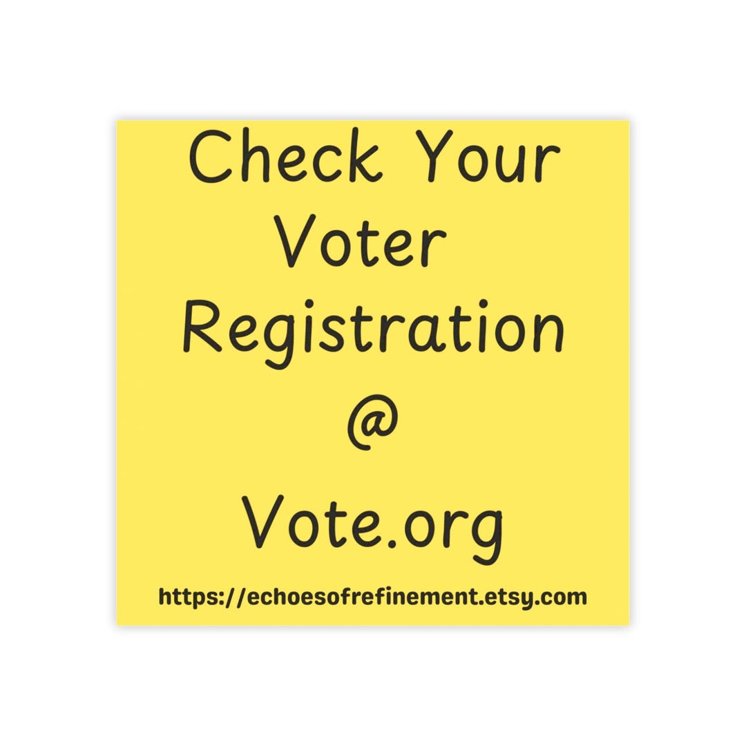 Sticky Notes Harris Walz 2024 Check Your Voter Registration Woman to ...