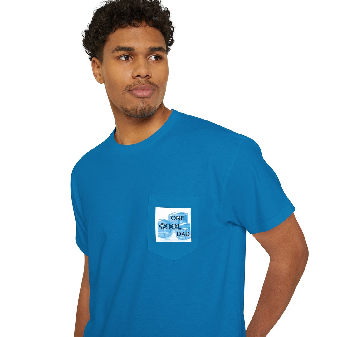 One Cool Dad Fathers Day Short Sleeve Heavy Cotton Pocket Tee Gift From ...
