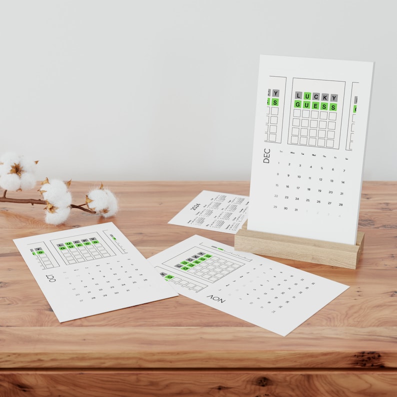 Wordle 2024 Desk Calendar, 2024 Calendar, 2024 With Wooden Stand ...
