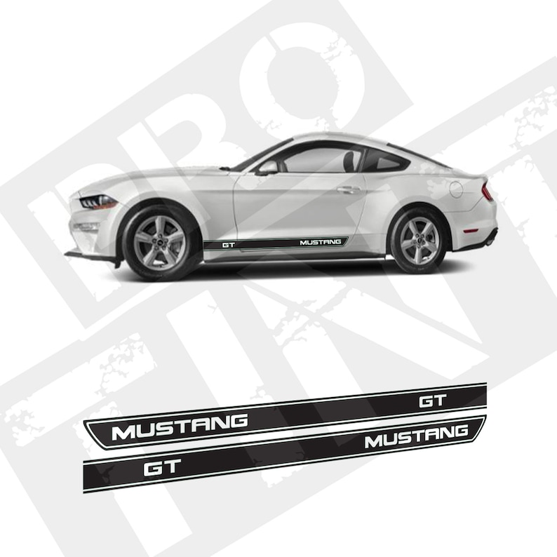 Fits Ford Mustang GT Side Rocker Graphics for Years 2015-2022 - Stripes ...
