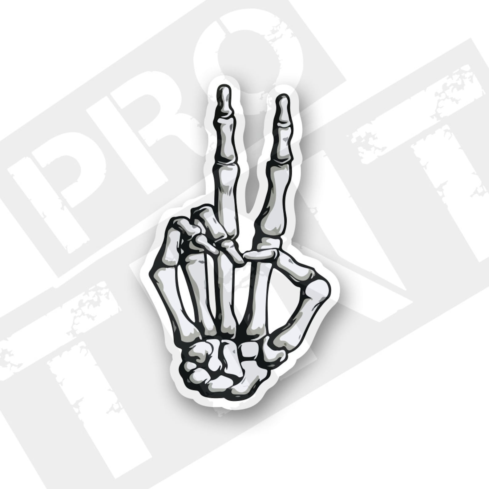 Skeleton Hand Peace Sign Sticker Vinyl Decal - Waterproof Vinyl, Skull ...