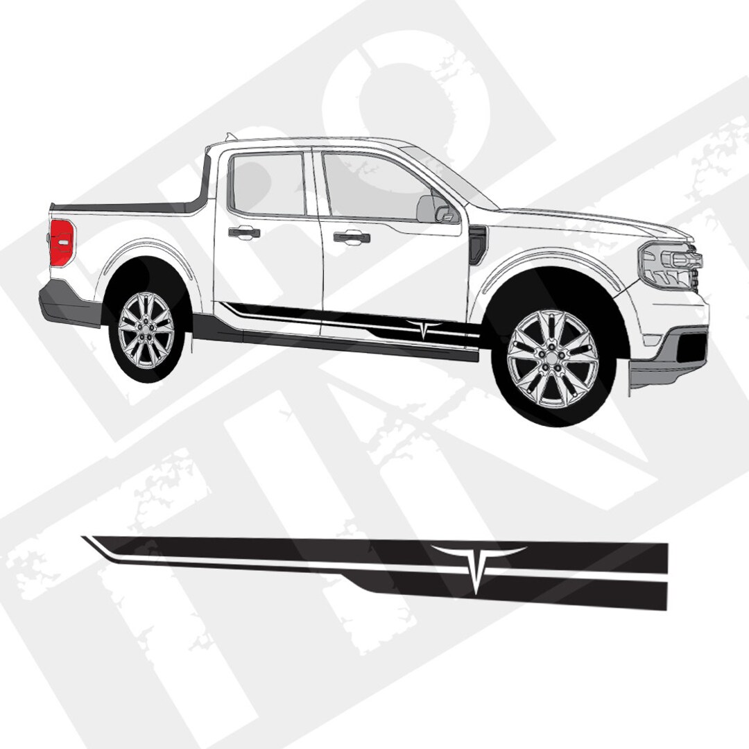 Premium Rocker Graphics for 2022-23 Ford Maverick - Stripes Stickers ...