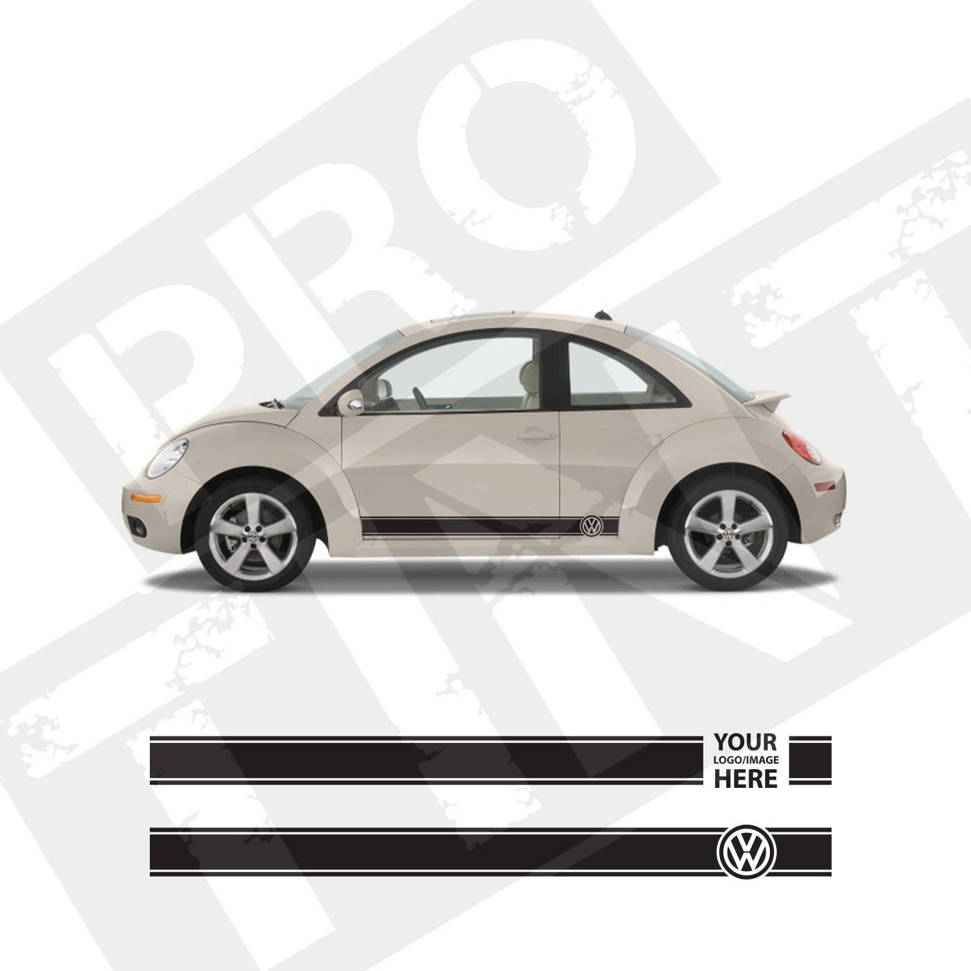 1998-2016 Volkswagen Beetle Bug Rocker Panel Vinyl Graphics Decals ...