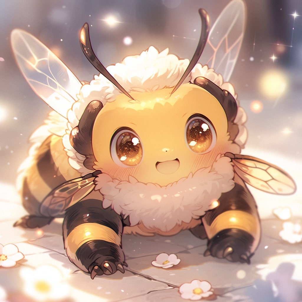 Cute Fluffly Anime Bee - Etsy
