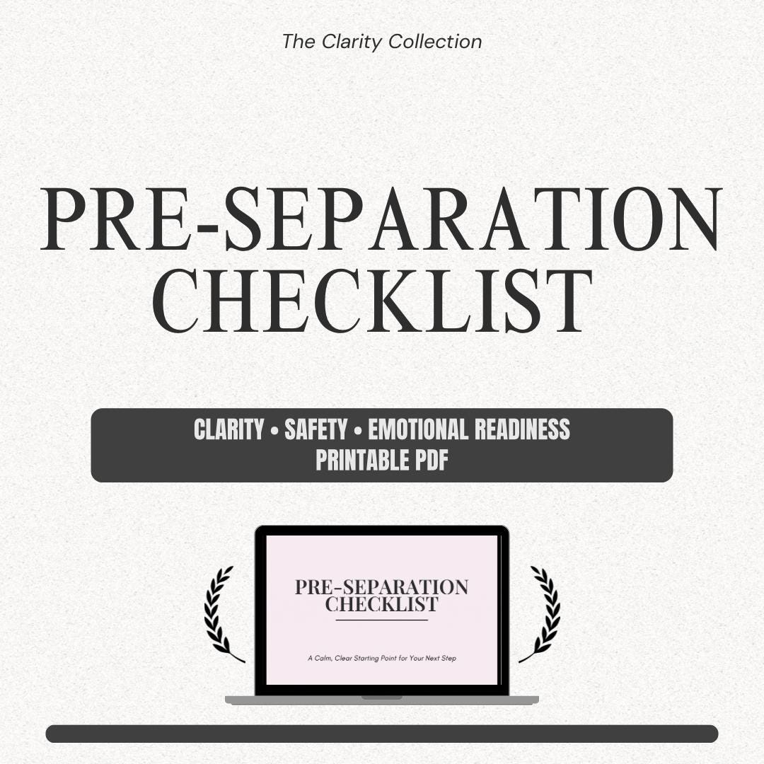 Leaving a Narcissist Checklist | Pre-separation Workbook for Women ...