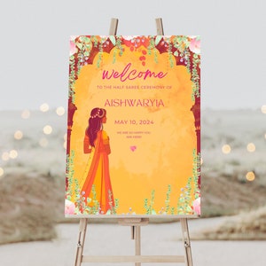 Puberty Ceremony Entrance Signage, Half Saree Ceremony Sign, Samathiya ...