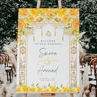 Mendhi Sign | Mehendi Welcome Board | Editable and Printable | Pithi ...