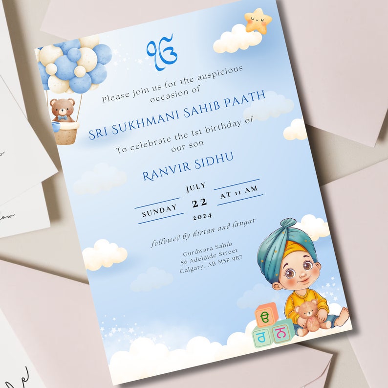 First Birthday Invitation, Sukhmani Sahib Invite, Digital Akhand Path, Sri Sehaj Paath Invite ...