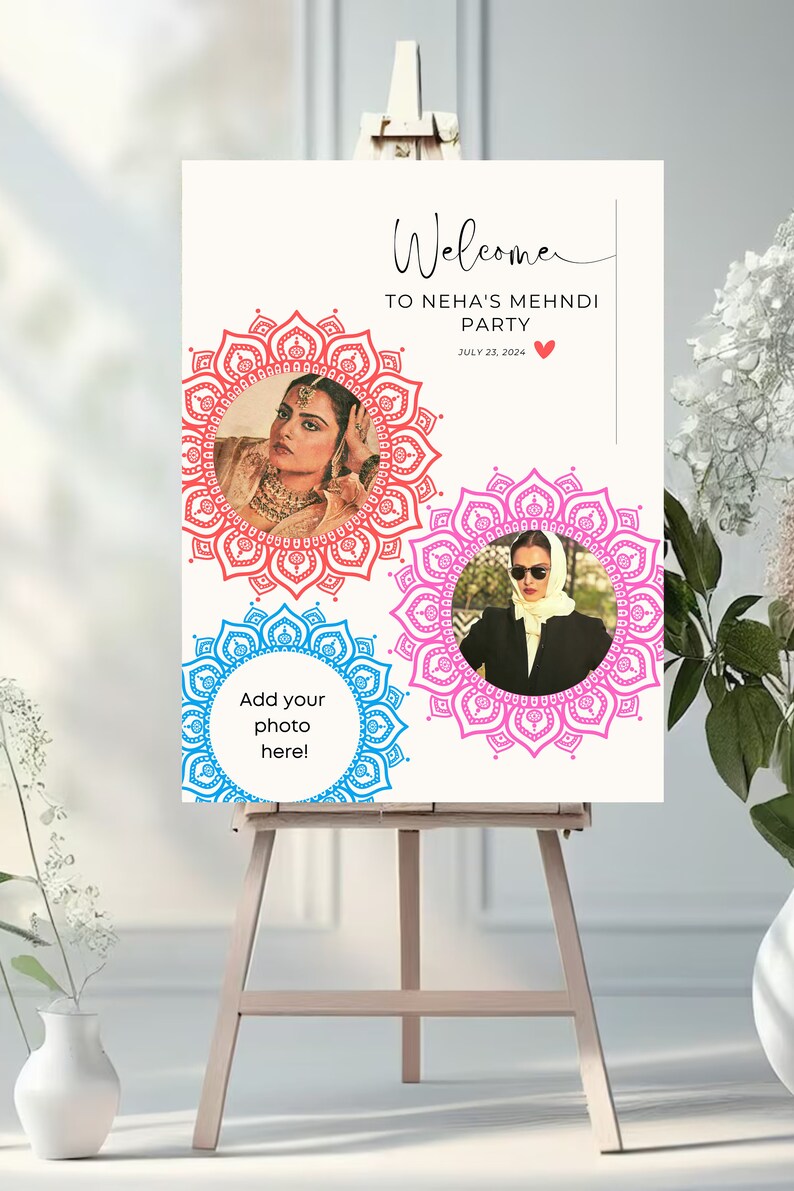 Wedding Welcome Sign Template Mehndi Welcome Sign Indian Wedding Decor ...