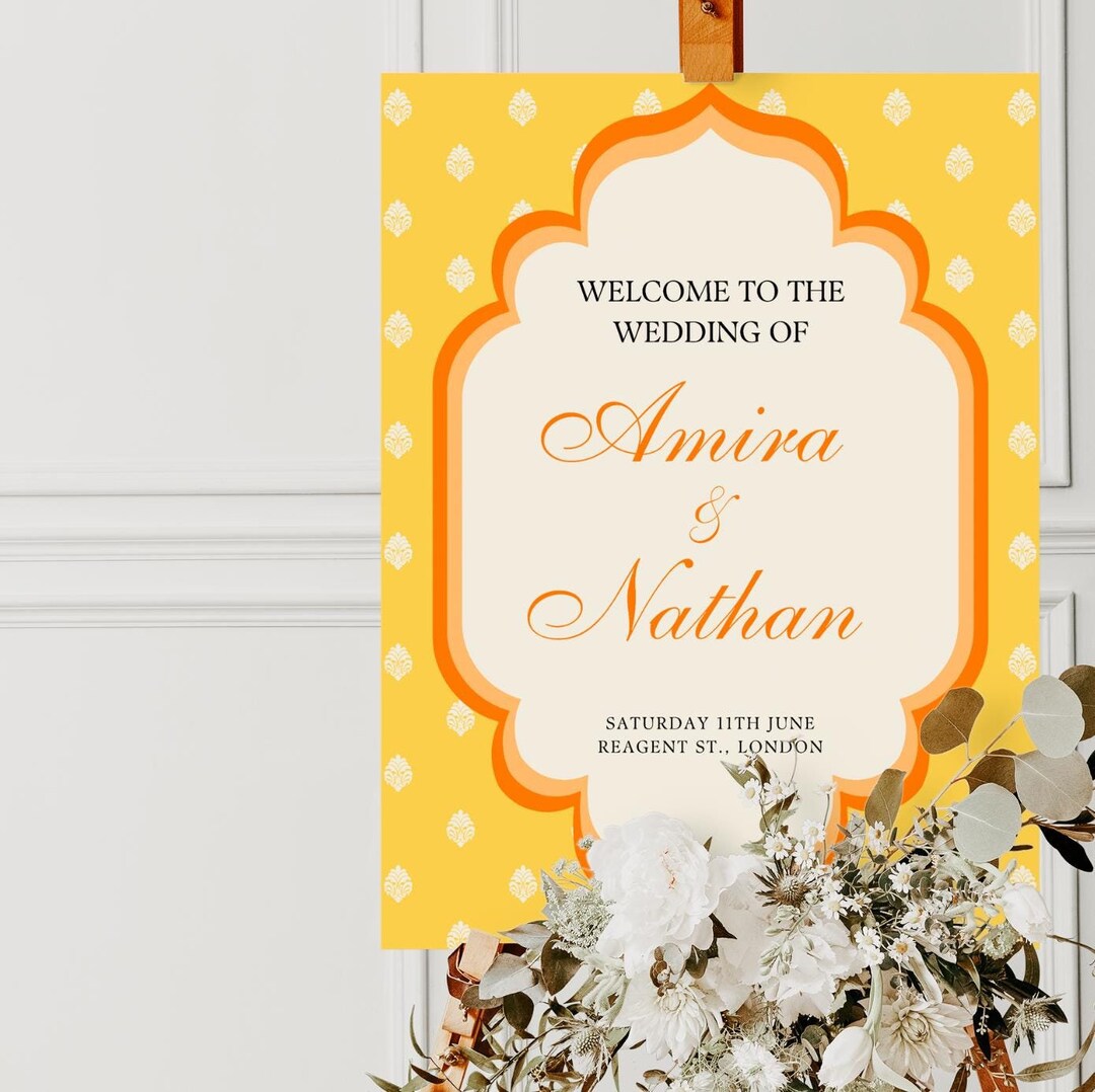 Haldi Welcome Sign, Haldi Wedding Decor, Gaye Holud Backdrop, Indian ...