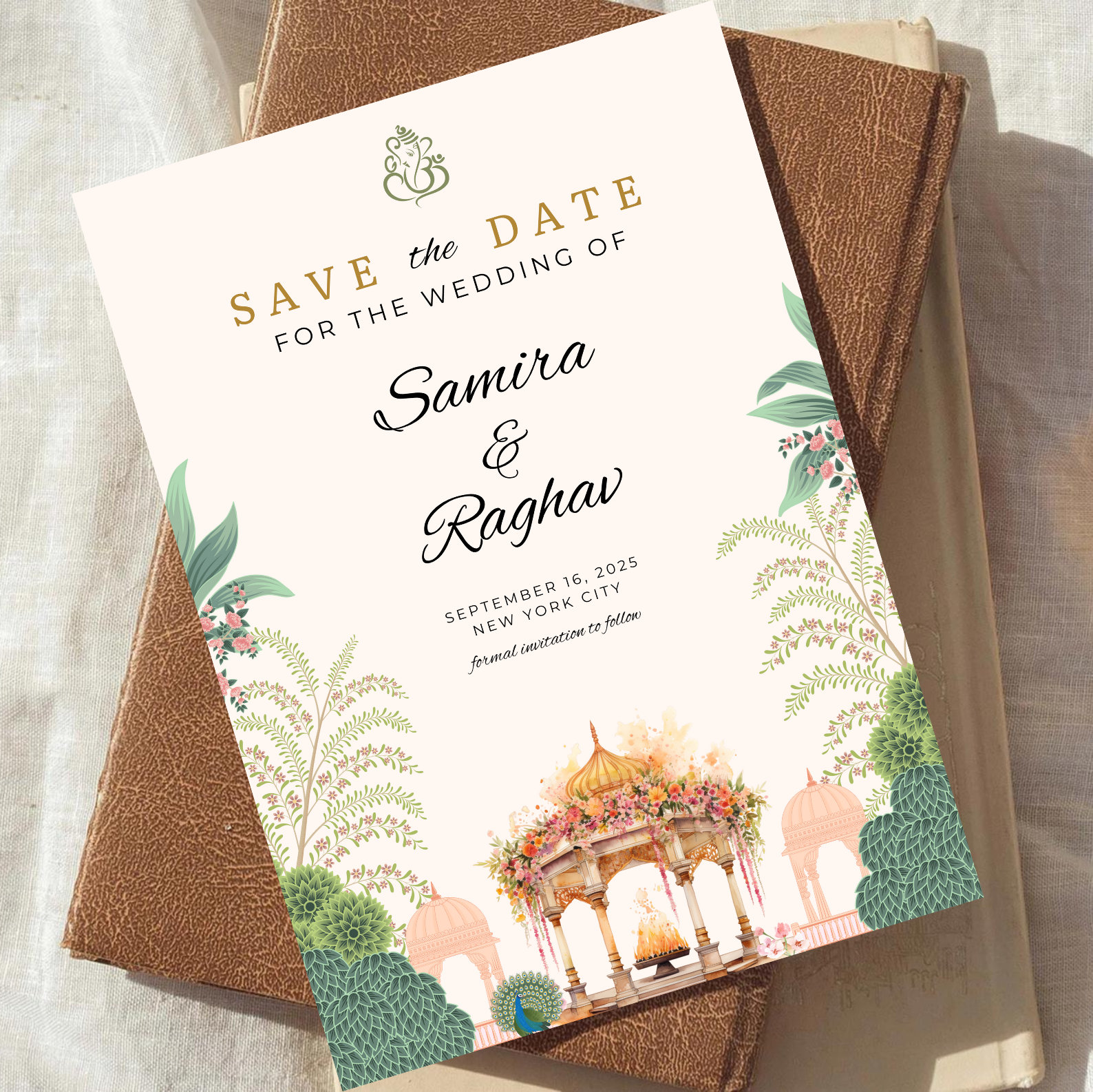 Indian Save the Date, Hindu Wedding Invitation Template, Digital Save ...