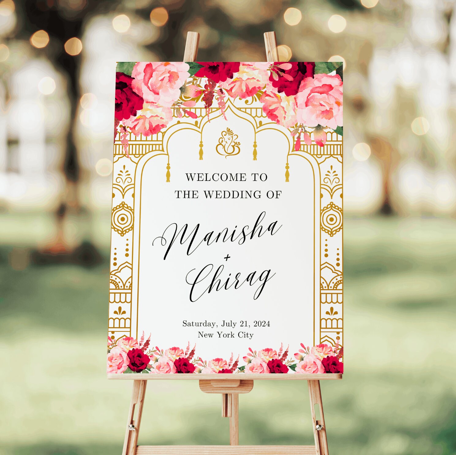 Indian Wedding Welcome Sign, Indian Wedding Decor, Hindu Wedding ...