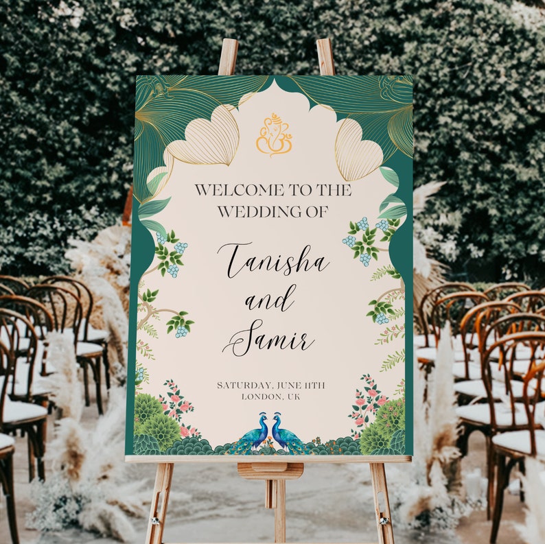 Custom Wedding Welcome Sign, Indian Welcome Sign for Hindu, Gujarati ...