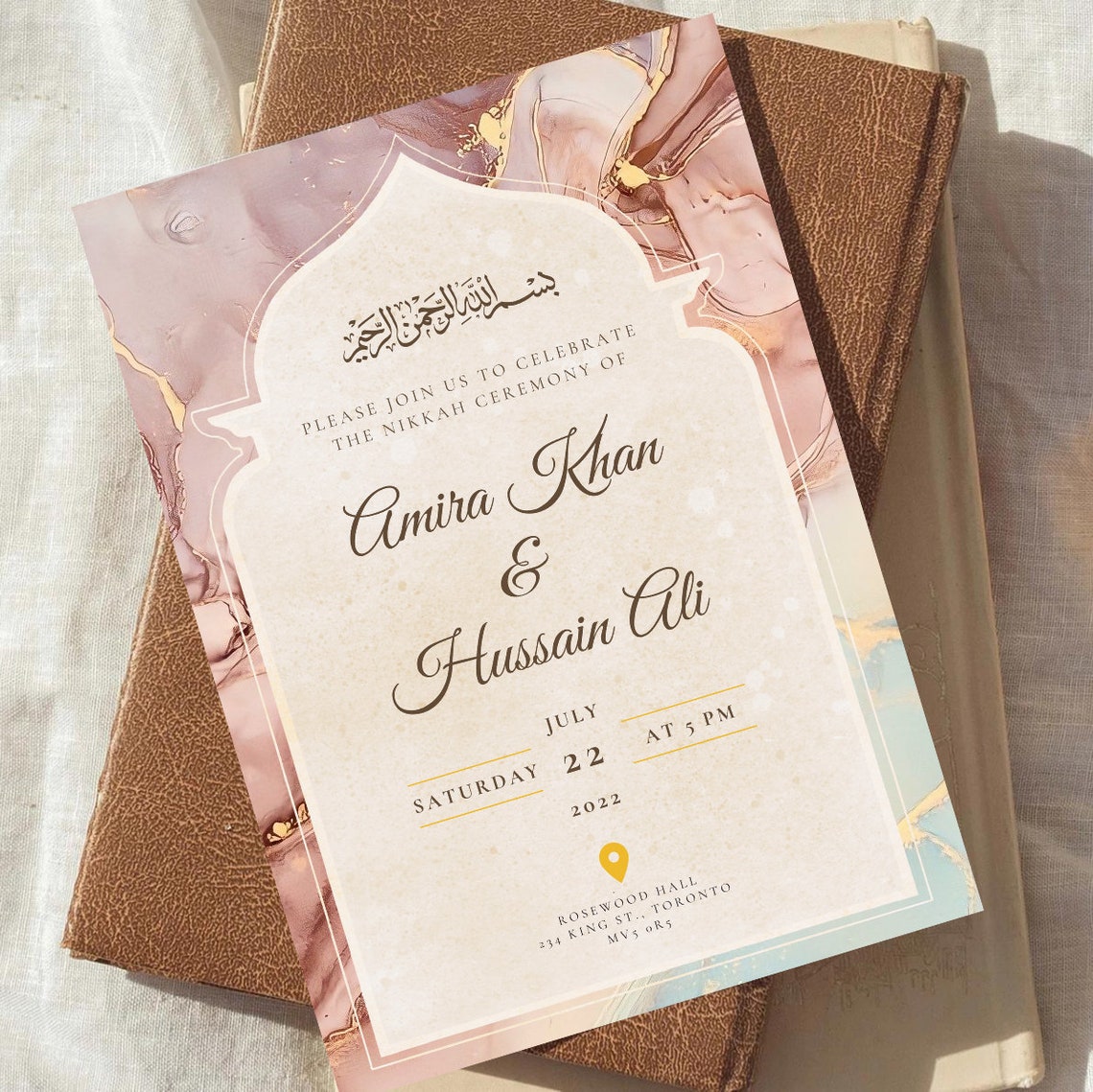 Islamic Wedding Invite Template Luxury Nikkah Card Nikah - Etsy