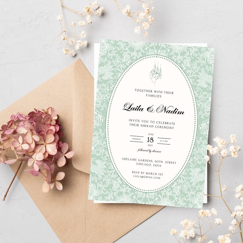 Luxury Nikkah Card, Nikkah Invitation Card, Digital Walima Card ...