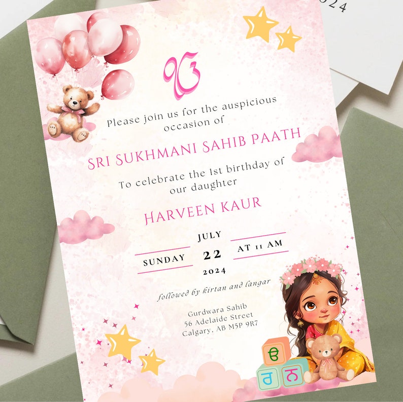 First Birthday Invitation, Sukhmani Sahib Invite, Digital Akhand Path ...